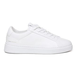 Crime London Homme, Chaussures, Blanc, Taille: 45 EU Baskets Blanches en Cuir avec &Eacute;tiquette Logo