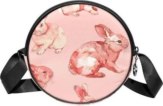 Generic Petit sac &agrave; bandouli&egrave;re Circle pour femme, petit sac &agrave; bandouli&egrave;re rose avec fermeture &eacute;clair, bretelles r&eacute;glables, sac &agrave; main rond d&eacute;contract&eacute; pour f