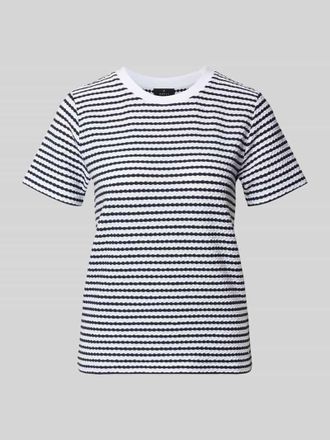 Monari T-Shirt mit Strukturmuster und Rundhalsausschnitt