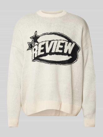 Review Strickpullover mit Label-print