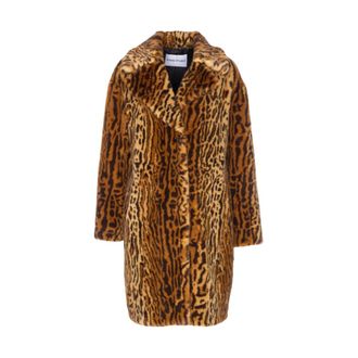 Stand Studio Mantel mit Tiermuster und Reverskragen - - Coats - Damen - Braun - S