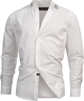 Indicode Herren INKamby Hemd einfarbig aus 97% Baumwolle | Herrenhemd für Männer Offwhite, XXL