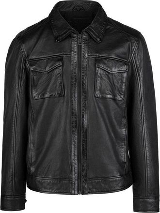 Trueprodigy Lederjacke Jax Aufgesetzte Taschen im Hemd-Stil