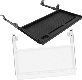TOPBATHY Ausziehbare Tastaturablage Aus Pp Und Metall Klein Mit Schublade Platzsparend Unter Schreibtisch B&uuml;ro Organizer F&uuml;r Arbeitsplatz