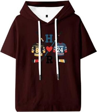 Generic HeatRivalry Hollander Rozanov T-shirts &agrave; capuche unisexe &agrave; manches courtes V&ecirc;tements d&eacute;contract&eacute;s, marron, L