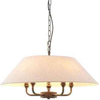 Endon Lighting Lille Suspension multi-bras, noir mat et imitation lin naturel, 5 x B22