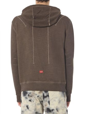 Diesel Hooded Cotton Sweatshirt - Brown