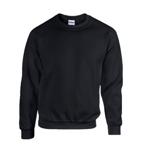 Gildan Herren Sweatshirt aus Fleece mit Rundhalsausschnitt, Stil G18000/1x Schwarz & 1x HL Kauf Notizblock, XXL