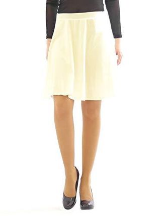 YESET Swing Jupe midi falten-Rock Bande en Caoutchouc Haute Taille Jupe midi Jupe Maxi - crème Blanc, L-XL