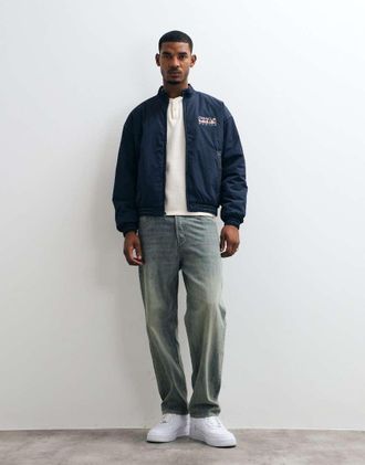 Hollister veste racer oversize bleu marine-Noir