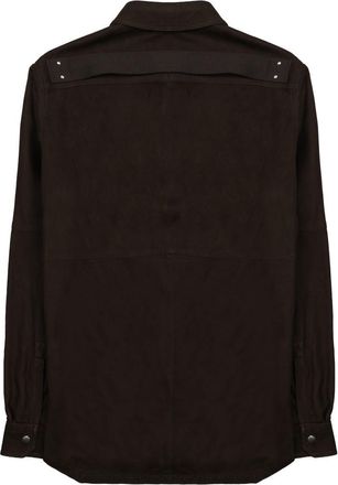 Rick Owens Mens Leather Jacket Outershirt Brown Lamb