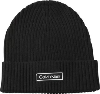 Calvin Klein Herren Patch Chunky Rib Cotton Beanie LV04D8053G M&uuml;tze, Schwarz (Schwarz), Einheitsgr&ouml;&szlig;e, Schwarz (Schwarz), Einheitsgr&ouml;&szlig;e