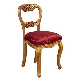 Biscottini International Gepolsterter Stuhl L 43,5 x T 45,5 x H 83,5 cm, rot - Esszimmerst&uuml;hle - Vintage-St&uuml;hle - Schlafzimmerstuhl - Wohnkultur