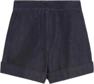 Max Mara Femme, Shorts, Bleu, Taille: 38 FR Short en coton aspect denim