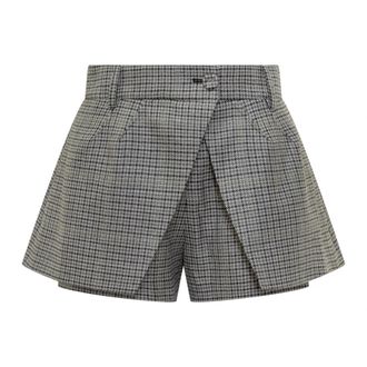 Des_Phemmes Houndstooth Tailored Skort - - Shorts - Damen - Grau - 2XS