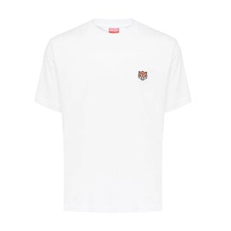 Kenzo Homme, Tops, Blanc, Taille: S T-shirt Tigre Heureux Brodé