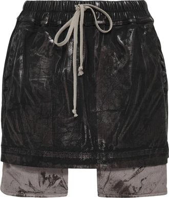 Rick Owens jupe en jean à lien de resserrage - Noir