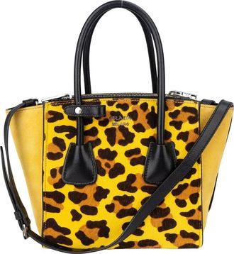 Prada Crossbody Bags - Prada Leopard Print Satchel Handbag - Gr. unisize - in Gelb - f&uuml;r Damen