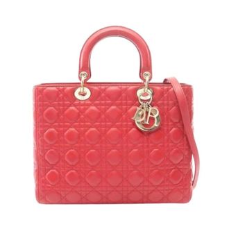 Dior Sac &agrave; main vintage en cuir pr&eacute;-poss&eacute;d&eacute; - Femme - Pre-owned - Rouge - Taille: ONE Size