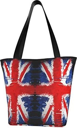 AOOEDM Aquarelle drapeau britannique r&eacute;utilisable sac d&eacute;picerie sac &agrave; provisions d&eacute;contract&eacute; sac &agrave; bandouli&egrave;re sac &agrave; main pour hommes femmes ECO march&eacute; sac p