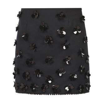 Semicouture Femme, Jupes, Bleu, Taille: 38 FR Jupe en laine à paillettes