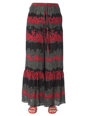 Red Valentino Dreaming Peony Print Trousers - Black