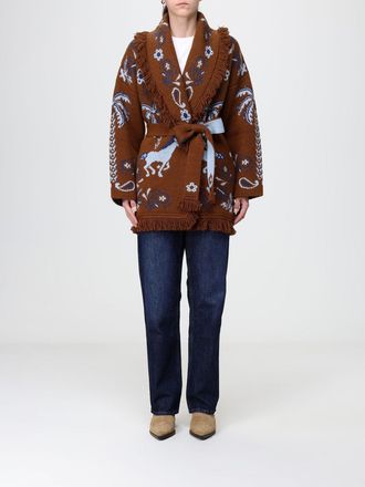 Alanui Jacquard-Cardigan aus Woll-Kaschmir-Mischung mit Fransenbesatz und G&uuml;rtel