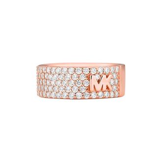 Michael Kors Mott Pav&eacute; Logo Ring - - Accessories - Damen - Rosa - 44 MM