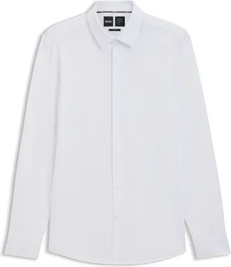 BOSS Herren P-HANK-s-C1-222 Slim-Fit Hemd aus Baumwoll-Mix mit Performance-Stretch Wei&szlig; 38