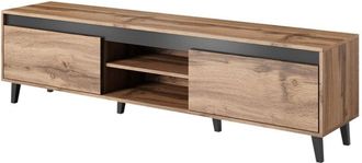 Best Mobilier Bestmobilier - Lord - meuble tv - effet bois et noir - 170 cm - style industriel