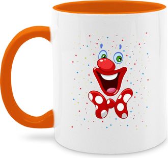 Shirtracer Tasse Tassen 325ml - & Fasching - Clown Gesicht Karneval Kostüm I Clownkostüm witziges Clowngesicht - 325 ml - Orange - karnevalstasse fasching- clown