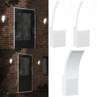 vidaXL Appliques murales led dext&eacute;rieur 2 pcs blanc - Applique Murale Exterieure - &Eacute;clairage Ext&eacute;rieur - Luminaire Led - Lampadaire Ext&eacute;rieur - Lumi&egrave;re