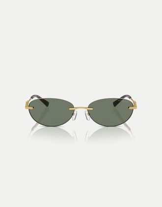 Michael Kors Manchester lunettes de soleil ovales &agrave; verres verts en vert uni