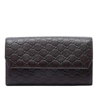 Gucci Pre-owned Pochette en Cuir Emboss&eacute; - Femme - Pre-owned - Brun - Taille: ONE Size