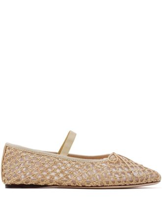 Loeffler Randall ballerines Leonie en raphia - Tons neutres