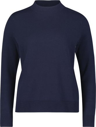 Betty Barclay Damen Basic-Strickpullover mit Stehkragen dunkelblau,48