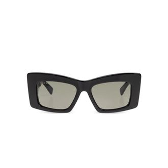 Gucci Schwarze Oversize-Sonnenbrille mit Schutzh&uuml;lle - - Accessories - Damen - Schwarzk - ONE SIZE