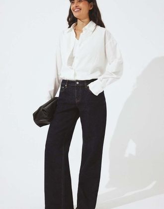 NA-KD Lane - Jean &agrave; taille basse - Brut-Bleu