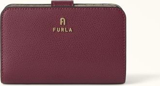 Furla Camelia Kompaktes Portemonnaie M Red Apple Rot Strukturiertes Leder Damen