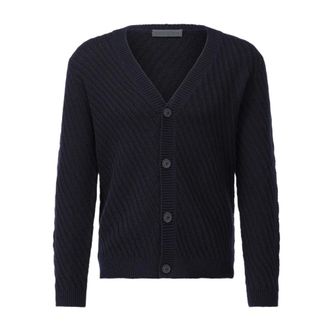 Iris Von Arnim Kaschmir W&uuml;sten-Cardigan - - Knitwear - Herren - Blau - L