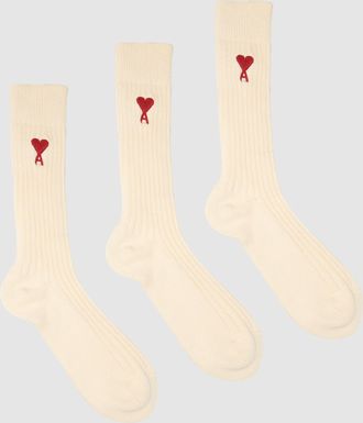Ami Pack x3 Chaussettes Ami de Coeur Écru