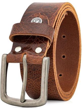 Lindenmann ceinture homme de cuir de buffle, 40 mm large et 3,8 mm fort, ajustable, marron fonc&eacute;, Farbe/Color:marron, Size US/EU