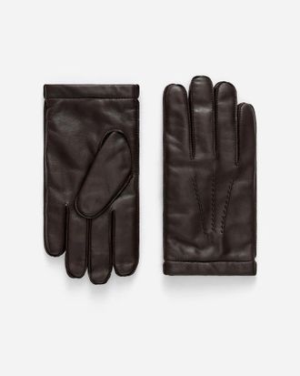 Arket Lederhandschuh Mit Wollfutter -Braun