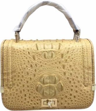 Generic Sac cabas pour femme en cuir de crocodile authentique, pochette &agrave; rabat en cuir dalligator v&eacute;ritable, petit sac &agrave; main bandouli&egrave;re oblique pour femme