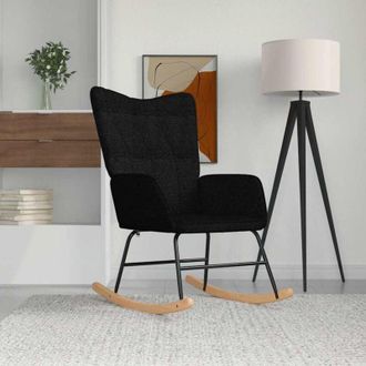 Les Tendances Les Tendances - Chaise &agrave; bascule Noir Tissu vidaXL
