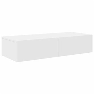 vidaXL Vidaxl - &Eacute;tag&egrave;re murale avec tiroirs blanc 80x33x17 cm - Bois ding&eacute;nierie r&eacute;sistant &agrave; lhumidit&eacute; - Fixation murale pour espace optimis&eacute;
