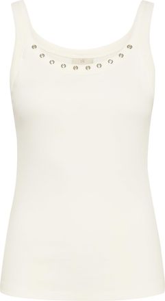 Kaffe Womens Tank Top Rundhals Slim Fit Jersey Top Eyelets Sleeveless