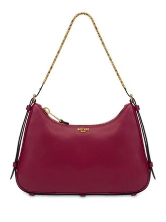 Moschino Hobo Bags - Dark Pink Sheepskin Leather Shoulder Bag - Gr. unisize - in Rot - f&uuml;r Damen