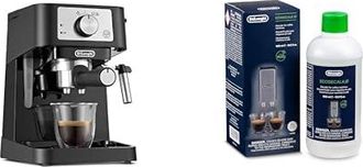 DeLonghi Manuelle Kaffeemaschine Stilosa EC260.W, 15 Bar Druck, Cappuccino-System, Abschaltautomatik, Kompatibel mit ESE-Pads, 2 Etagenbehälter, Fassungsvermög