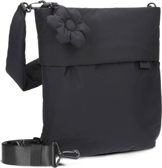 zwei Damen Puffer Umh&auml;ngetasche HANNAH HA12 Puffer Bag mit Blumenanh&auml;nger, 7 Liter Volumen Schultertasche, Hauptfach mit Rei&szlig;verschluss, verstellbarer Cros